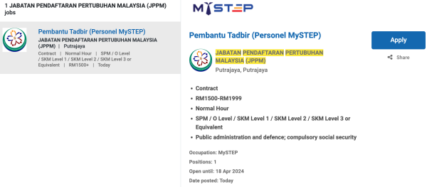 Iklan Jawatan Kosong Jabatan Pendaftaran Pertubuhan Malaysia (JPPM) • Portal Kerja Kosong Graduan